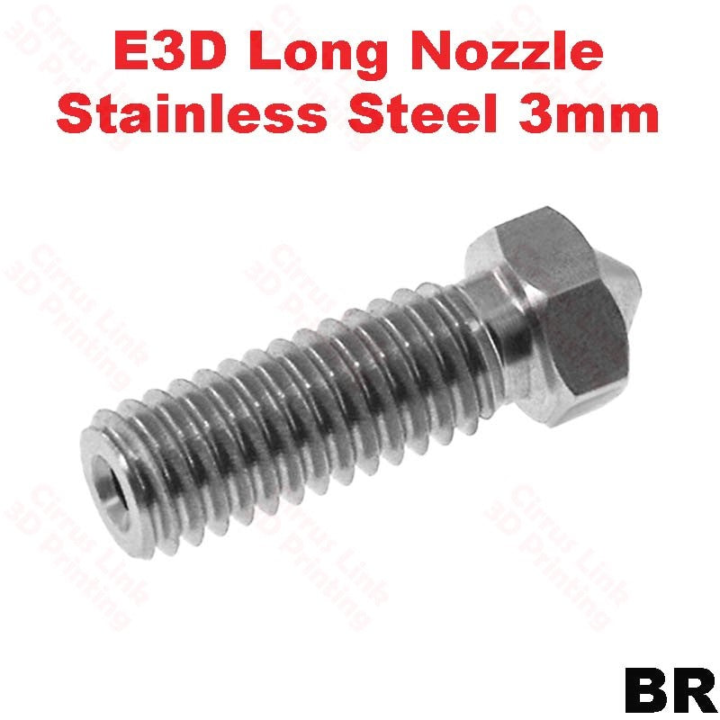 Nozzle E3D Volcano long Stainless Steel M6 threaded nozzle – 3D ...