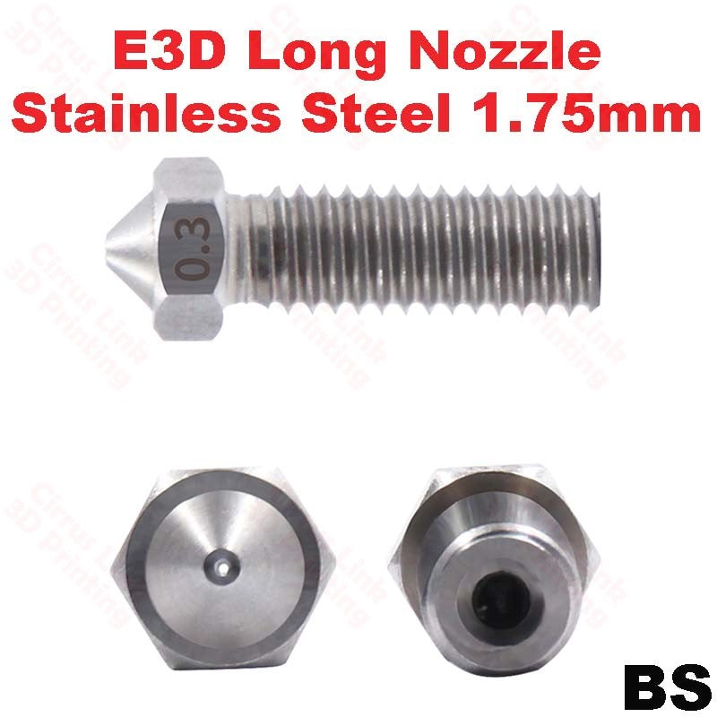 Nozzle E3D Volcano long Stainless Steel M6 threaded nozzle – 3D ...