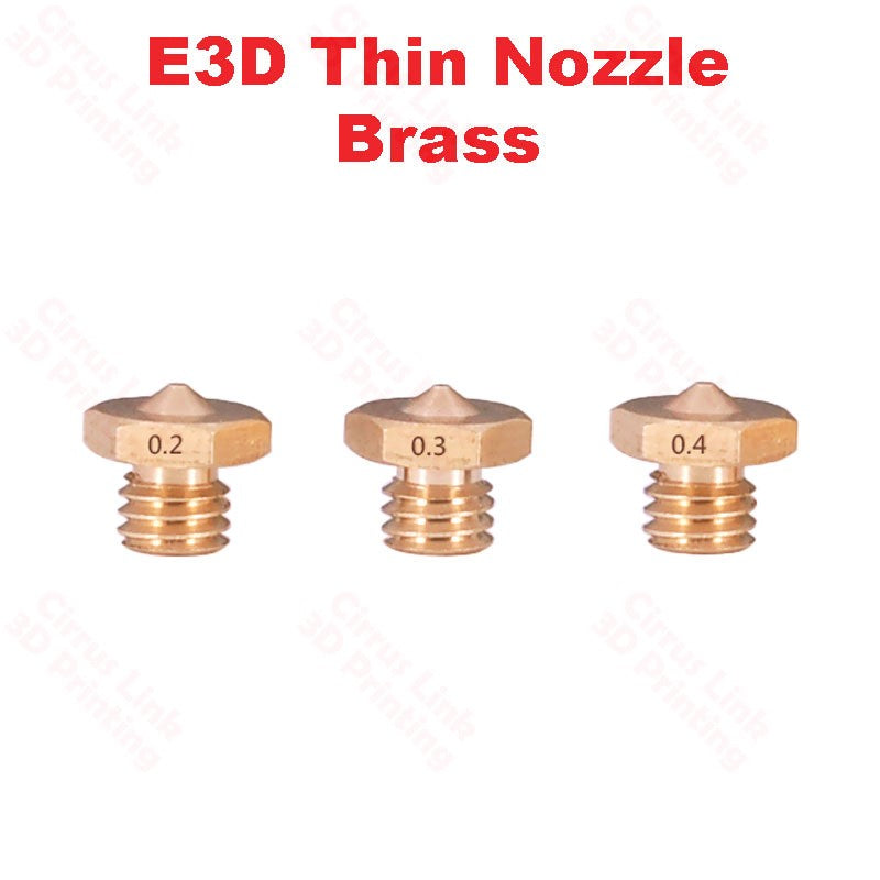 Nozzle E3D Thin Brass M5 threaded nozzle for 1.75/3mm – 3D Printing ...