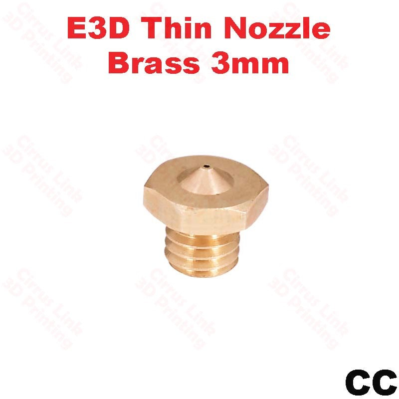 Nozzle E3D Thin Brass M5 threaded nozzle for 1.75/3mm – 3D Printing ...