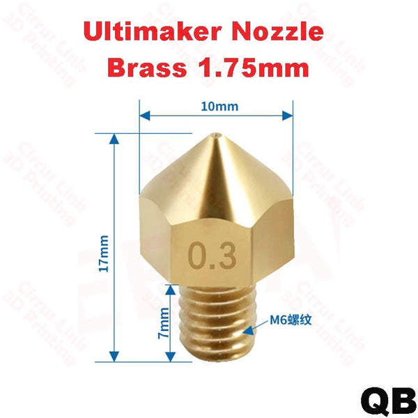Nozzle Ultimaker Brass M6 threaded nozzle – 3D Printing Perth - Cirrus Link