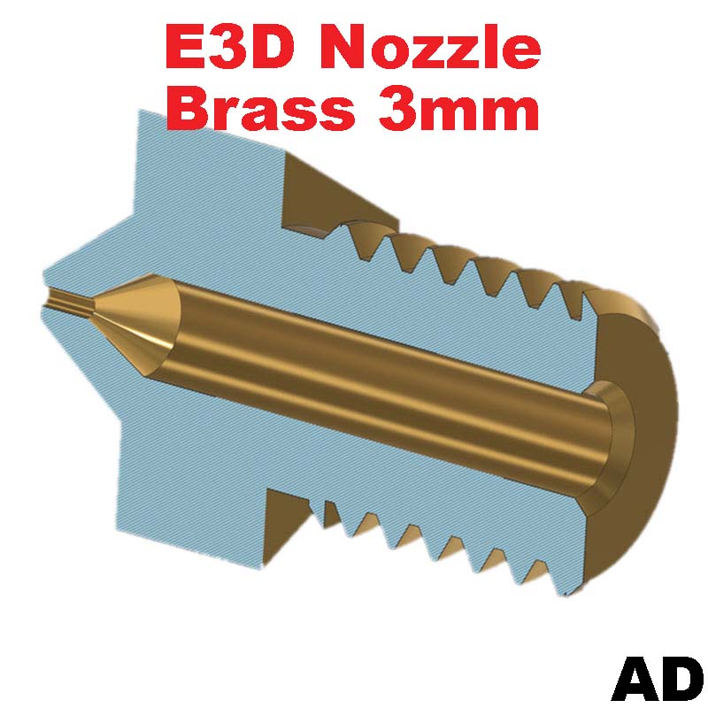 Nozzle E3D V5 V6 Brass M6 threaded nozzle for 1.75/3mm -AB – 3D ...