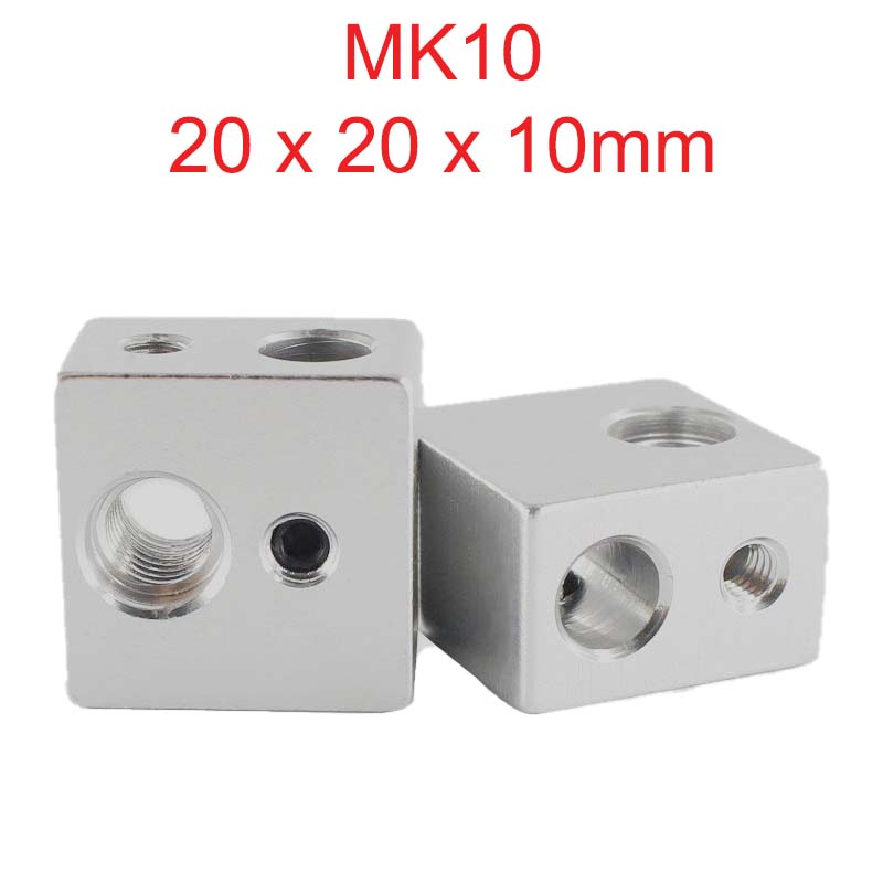 Heating Block MK10 (20X20X10) mm - 3D Print Part | Filament ...