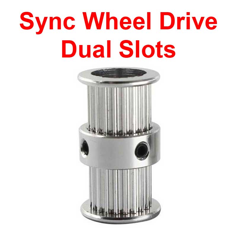 Sync Wheel Drive Dual Slots Aluminum for 6mm width GT2 Timing Belt – 3D ...
